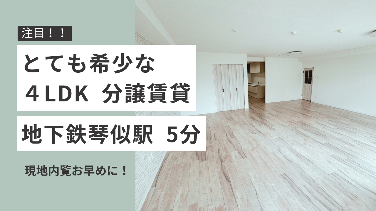 【希少な分譲賃貸物件！】札幌市西区・琴似駅徒歩5分！フルリフォーム済の4LDK分譲賃貸 | アクシエイズム